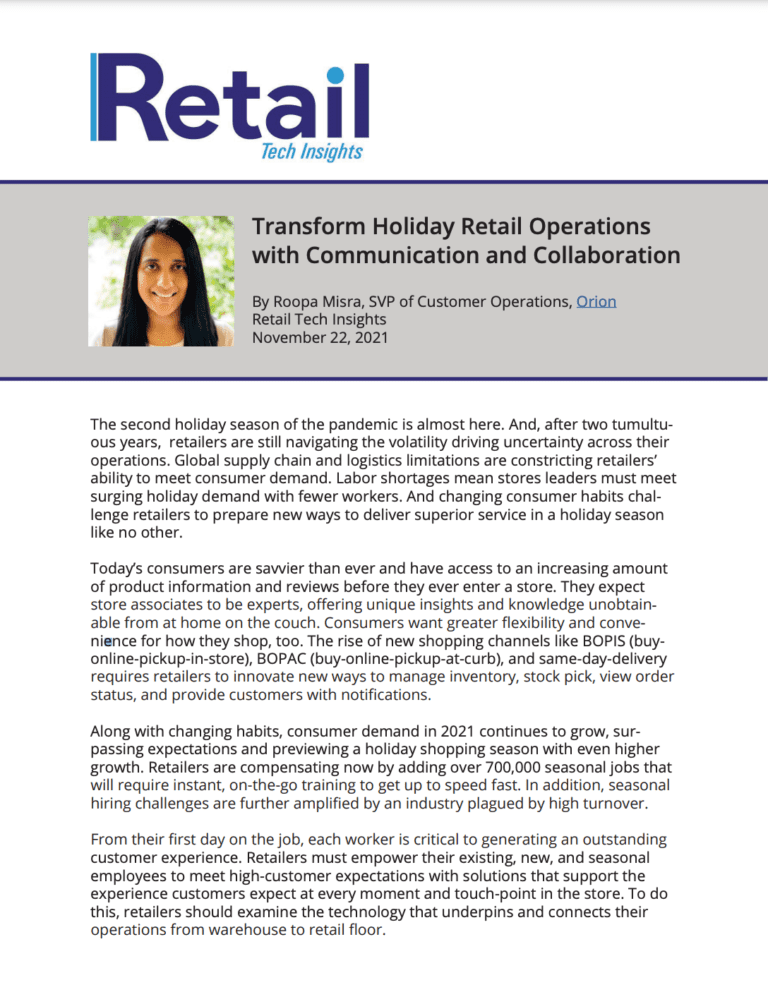 Transform Holiday Retail Operations with PTT 2.0 - Orion